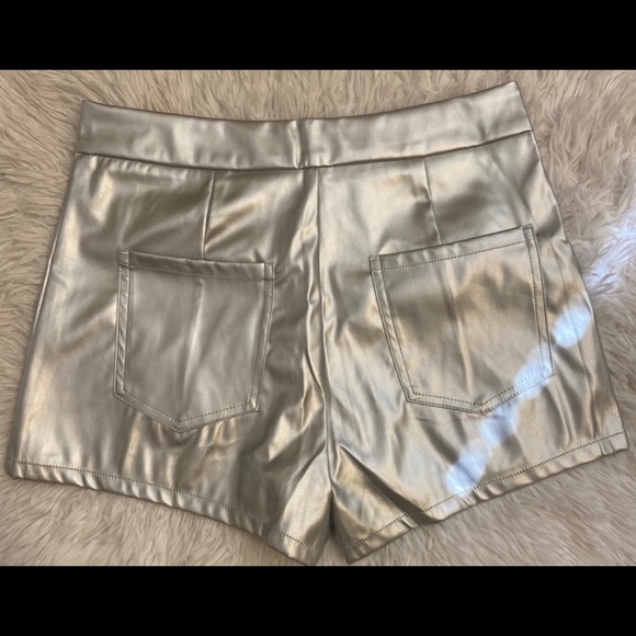 Shorts | Silver Metallic Shorts | Poshmark